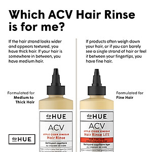 dpHUE Apple Cider Vinegar Hair Rinse - 8.5 oz, Pack of 2 - Shampoo Alternative & Scalp Cleanser - Removes Buildup & Protects Natural Hair Oils