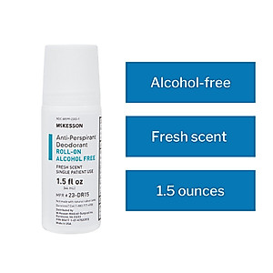 McKesson Antiperspirant Deodorant Roll-On Stick [Pack of 1] Mini Travel Size, Alcohol-Free, Fresh Scent, 1.5 fl oz