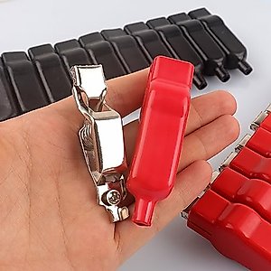 ATOPLEE 20PCS Alligator Clips Electrical,20A Insulated Spring Loaded Alligator Clamps,Truck Car Battery Heavy Duty Alligator Clips for Electrical Testing, Circuit Connection, Experiment