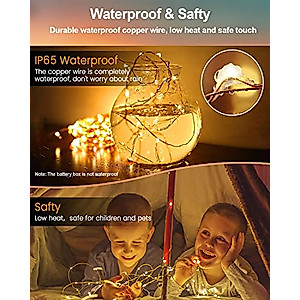 20 Pack Fairy Lights Battery Operated 3.3ft 20 LED Mini String Lights Twinkle Lights Copper Wire Firefly Starry Lights for Mason Jars Wedding Party Christmas Centerpiece Table Decorations, Warm White