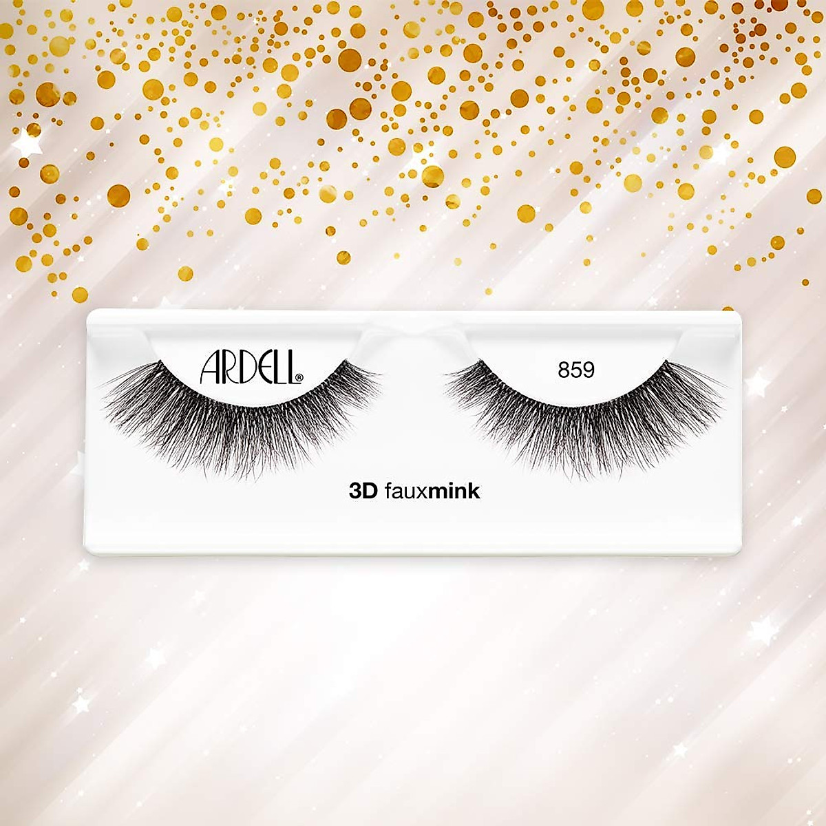Ardell False Eyelashes 3D Faux Mink Lashes 859 - Lightweight Reusable Strip Lashes with Invisiband, Ultra-Fluffy Volume for a Natural Glam Look, 4 Pairs