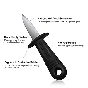 Dhieong 8 Pack Oyster Knife Oyster Shucking Knives Shucker - Stainless Steel Oyster Shucker Shucker Oyster Shuckers with Non Slip Handle for Clam Crab Shellfish Seafood Opener