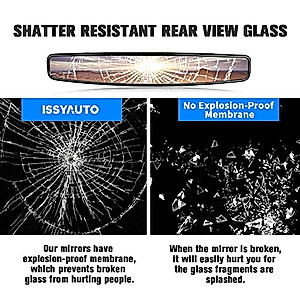 UTV RearView Mirror, ISSYAUTO 15" Ultra Clear SXS UTV Mirror with 1.75" Clamps and Convex Design Compatible with Polaris RZR 800 900 1000 Turbo PRO XP, Pioneer 1000, Arctic Cat Wildcat(2023+)