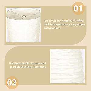 OSALADI Floor Light Shade Modern Vertical Paper Lamp Shade Nordic Lamp Shade Replacement Floor Light Cover for Home, Beige