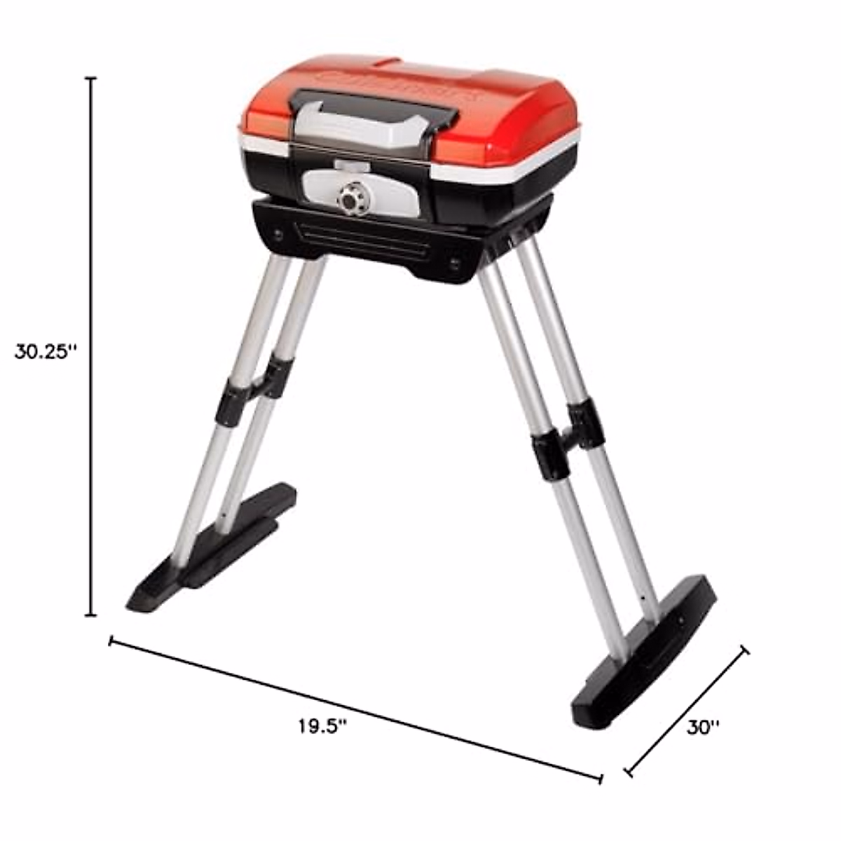 Cuisinart Petit Gourmet Portable Gas Grill (CGG-180) + 4-Piece Folding Grill Tool Set
