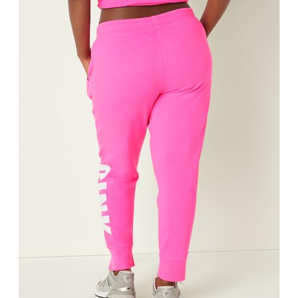 Victoria's Secret Women's Pink Logo Fleece Jogger Sweatpants, Pink, XL