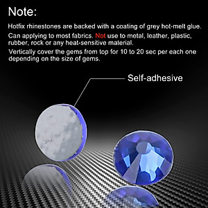 Jollin Hot Fix Crystal Flatback Rhinestones Glass Diamantes Gems 6.4mm(30ss 288pcs, Sapphire)