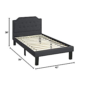 Poundex PDEX-F9347T Bed, Twin, Black