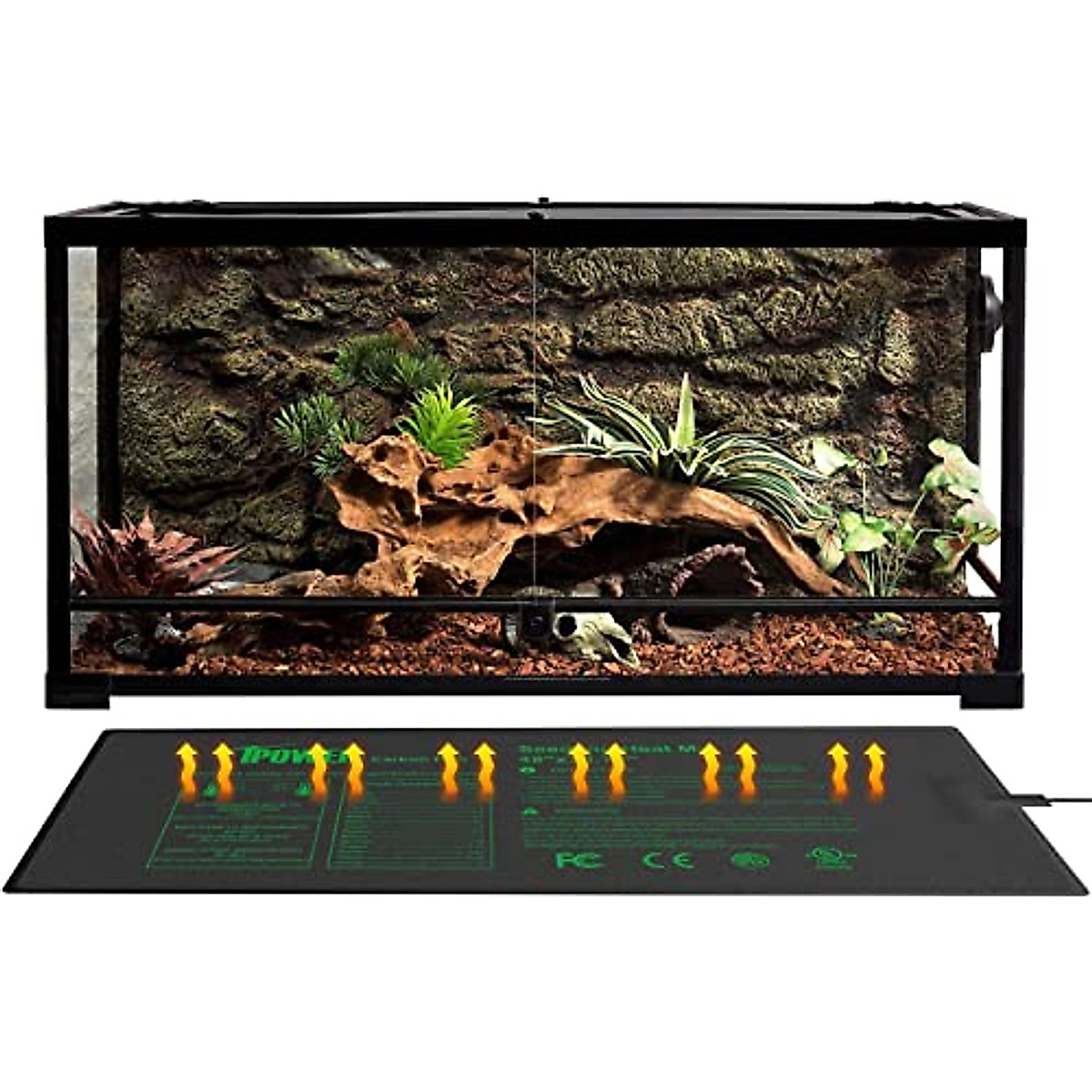 iPower 48" x 20.75" Seeding Heat Mat with Thermostat Temperature Adjustable Knob Durable Warm Hydroponic Plant Germination Starting Pad, Black
