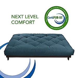 Trupedic Poly Solid Full Futon Mattress, 8-inch, Dusty Blue