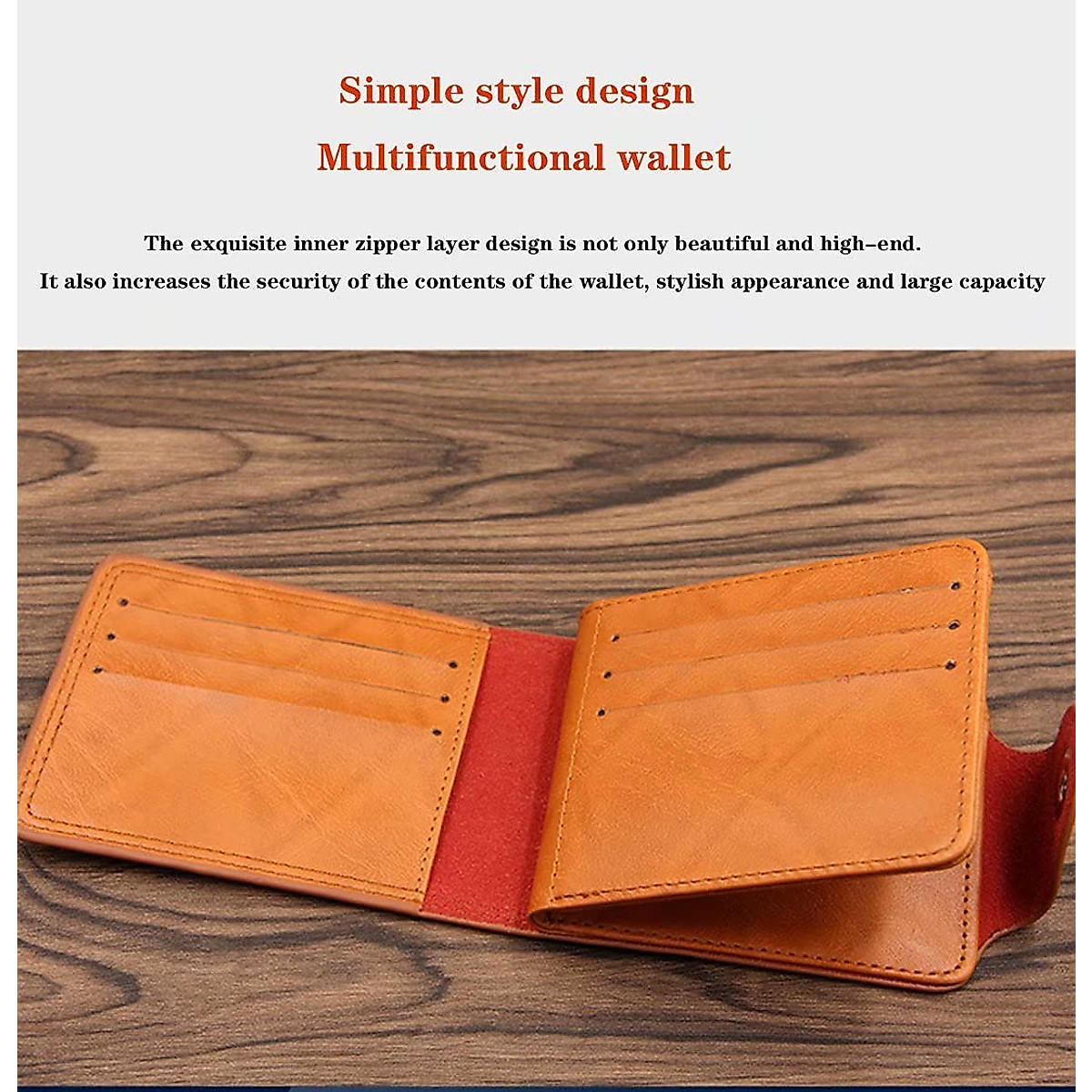 Men's Novelty US 100 Dollar Wallet,Billfold Safe Purse With Magnetic Buckle(Brown)