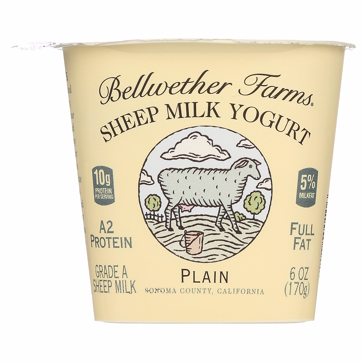 Bellwether Farms, Sheep Milk Yogurt, Plain, 6 oz