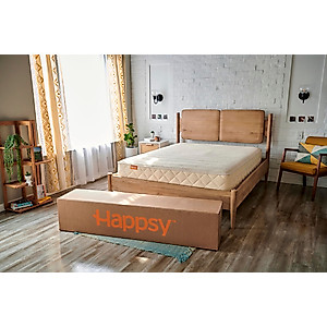 Happsy Organic Queen Mattress - 10 Inch Plush Mattress with Encased Coils - Mattress in Box for Pressure Relief & Comfortable Sleep - Naturally Cooling & Breathable Latex Mattress