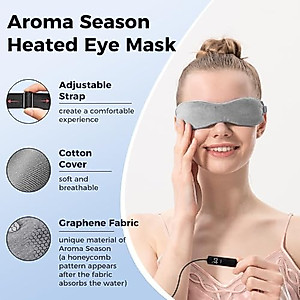 Aroma Season Heated Eye Mask, Warm Eye Compress for Dry Eyes Stye MGD and Blepharitis, Moist Heat Treatment to Unclog Lacrimal Glands (Light Gray)