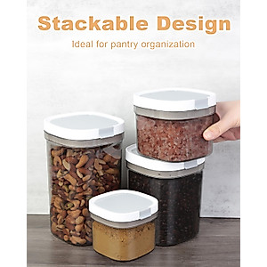 LANGMINGDE Airtight Coffee Storage Container, 1.1QT/1300ML Plastic Kitchen Canister with Lid for Coffee bean, Flour, Sugar, Cereal, BPA Free