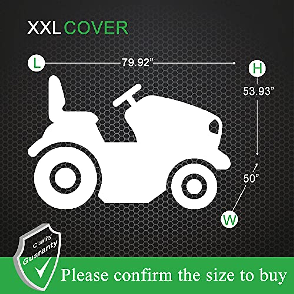 G2CAMP Oversize Larger Tractor Riding Lawn Mower Cover and Zero-Turn 79.92"L x 50"W x 53.93"H with Waterproof - Black