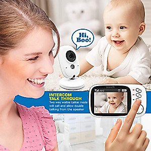 SereneLife Wireless Video Baby Monitor - Dual System w/Temperature Thermometer Sleep Camera, 3.2” Digital Color Screen Wireless Rechargeable Battery, Audio Speaker and Portable Mobile Clip - SLBCAM20
