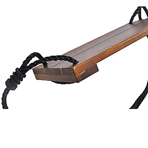 QBREZA Wooden Swing Seat Outdoor Swings Tree Swing for Kids Adult Children Indoor Hanging Wood Swing