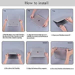 EooCoo Compatible with 2023 2022 M2 MacBook Pro 13 inch Case 2021-2016 Release M1 A2338 A2289 A2251 A2159 A1989 A1706 A1708 Protective Hard Case with Keyboard Cover, Screen Protector - Crystal Clear
