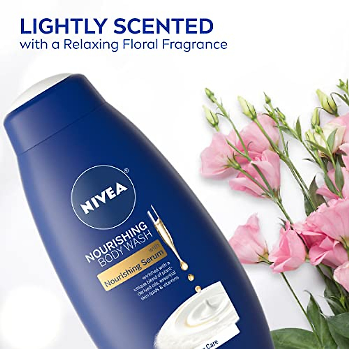 NIVEA Nourishing Care Body Wash with Nourishing Serum, 20 Fl Oz