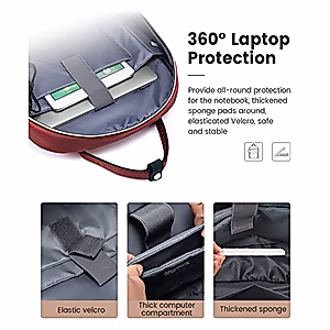 LOVEVOOK Laptop Backpack for Women, 15.6 Inch Computer Backpack for Teacher Nurse with Water Resistant, Lightweight Travel Work Backpack with USB Charging Port, Quilted Commuter Backpack purse, Wine