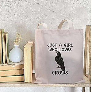 BDPWSS Crow Lover Gift Raven Crow Bird Lover Gift Just a Girl Who Loves Crows Black Crow Tote Bag (Girl loves crows TG)