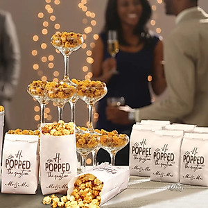 ANTING He Popped the Question Popcorn Bags Engagement Party Favors Popcorn Bags Wedding Bridal Shower Engaged Goody Snack Treat Bags Grease Resistant