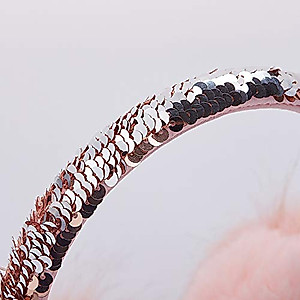 Earmuffs Girls Earmuffs in Plush and Flip Sequin Design(Pink, M)