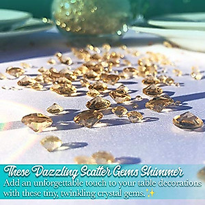 Luxury Gold Diamond Party & Wedding Decorations: Sparkling Acrylic Rhinestone Table Confetti Scatter Gems, Vase Filler & Centerpiece Party Decorations