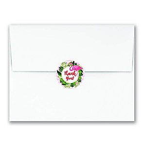 60 Flamingo Thank You Stickers 1.5 Inch - Flamingo Themed Shower Labels - Flamingo Thank You Stickers - Flamingo Favors