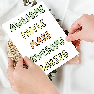 UUEFKTN Baby Shower Card for Him Her, Baby Shower Card for New Mum New Dad Friend, Shower Card for New Baby, Funny Baby Expecting Card, New Baby Arrival Card, Congratulations Pregnancy Card