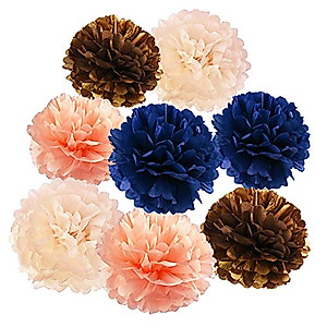 Bridal Shower Decorations Navy Champagne Qian's Party Navy Peach Champagne Confetti Ballons /Bride to Be Banner Navy Coral , Hen Party Engagement Banner Rose Gold Bachelorette Party Decorations