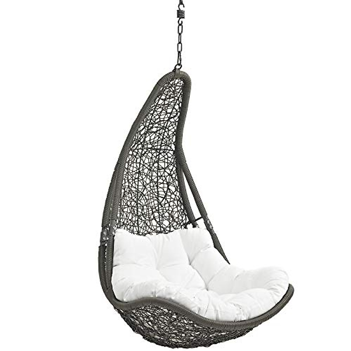 Modway Abate Outdoor Patio Swing Chair Without Stand, Gray White