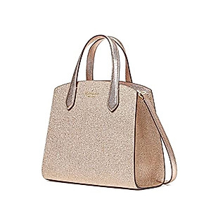 Kate Spade New York Tinsel Glitter Fabric Satchel Crossbody Purse (Rose Gold)