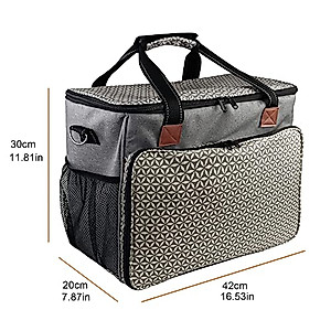 Kungfuking Universal Sewing Machine Carrying Case, Sewing Machine Bag with Multiple Pockets, Sewing Storage Case Travel Tote Bag for Singer, Brother, Janome etc Sewing Machine