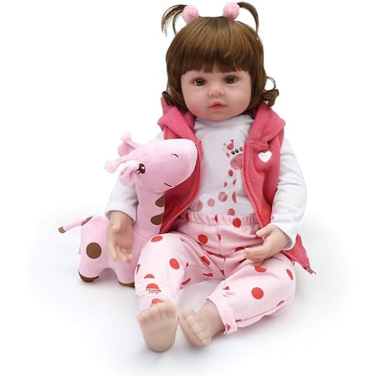 CHAREX Reborn Baby Dolls Silicone Full Body, 18 Inches Lifelike Baby Dolls Girls, Soft Vinyl Weighted Doll for Age 3+