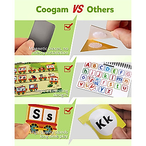 Coogam Preschool Magnetic Busy Book, 9 Themed Stickers Toys Fine Motor Skills Learning Binder Quiet Book Montessori Toys for Kids Toddlers Home Kindergarten