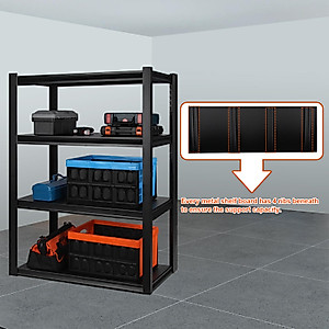 PACHIRA E-Commerce 39.4" W Garage Storage Shelves, 4 Tier Metal Shelving Units Adjustable Basement Shelving Industrial Garage Racks for Kitchen Pantry Closet 39.4" W x 19" D x 57" H