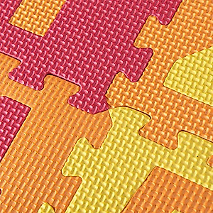 DIMPLE Kids Foam Play Mat (36-Piece Set) 6.25 x 6.25 Inches Interlocking Alphabet and Numbers Floor Puzzle Colorful EVA Tiles Girls, Boys Soft, Reusable, Easy to Clean