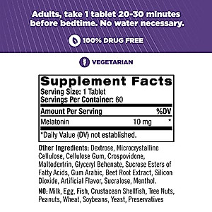 Natrol Melatonin Fast Dissolve Tablets, Helps You Fall Asleep Faster, Stay Asleep Longer, Easy to Take, Dissolve in Mouth, Strengthen Immune System, Maximum Strength, Strawberry Flavor, 10mg, 60 Count