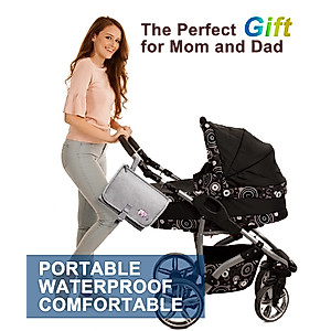 Portable Diaper Changing Pad with Built-in Head Cushion,Newborn Baby Changing Pad with Smart Wipes Pocket,Waterproof Travel Changing Mat Station kit,Baby Diaper Bag Shower Gift for Boys and Girls…