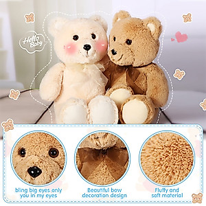 HyDren 2 Pcs 18 Inch Bears Stuffed Animal Bear Plush Animal Bears with Bows Large Size Plush Bear for Birthday Gifts for Relatives and Friend, Various, Party Decorations and More