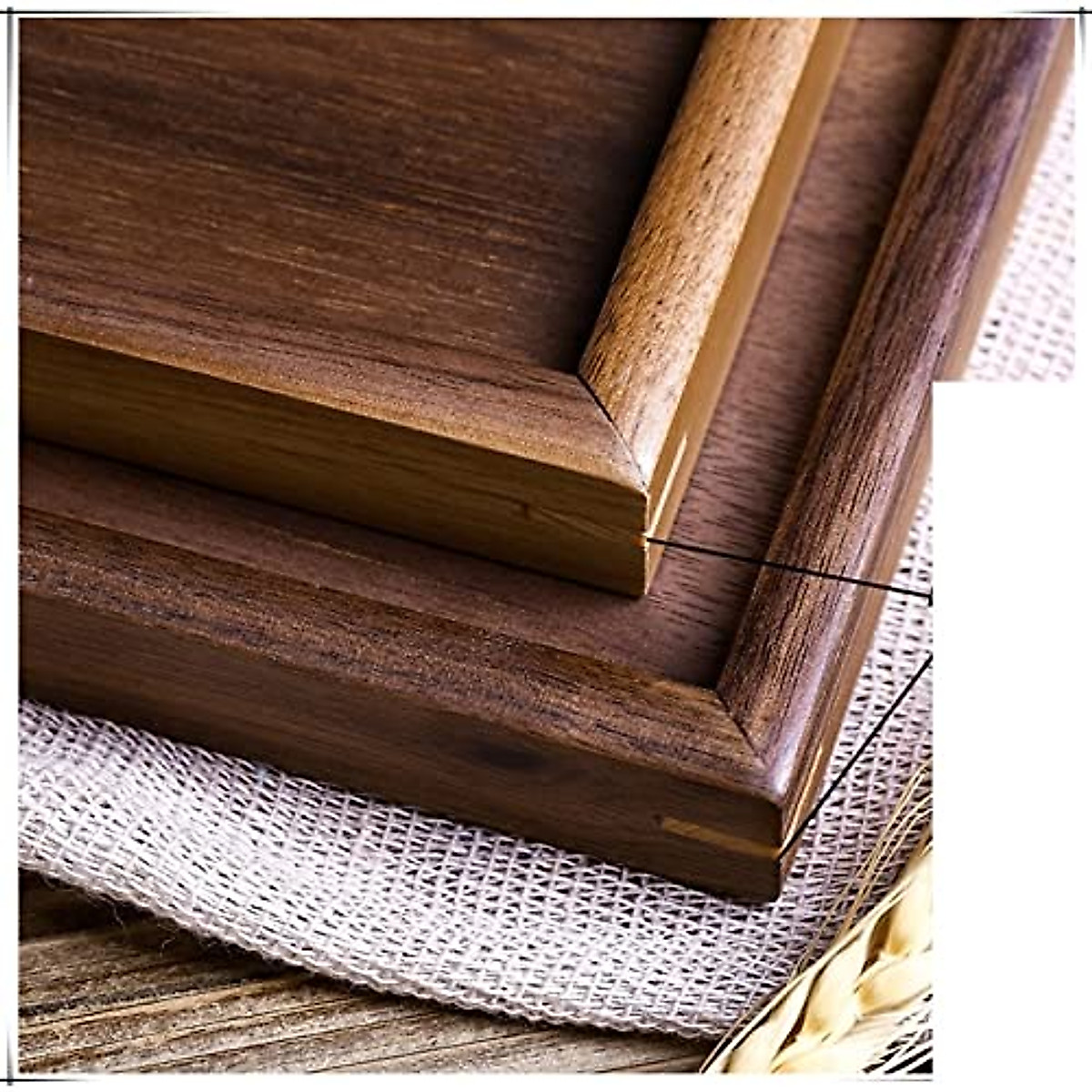 VEMMIO Breakfast Tray Black Walnut Rectangular Tray Hotel Restaurant Wooden Fruit Tray Cake Breakfast Snack Storage Organization Tea Tray (Color : 30x20x2cm)