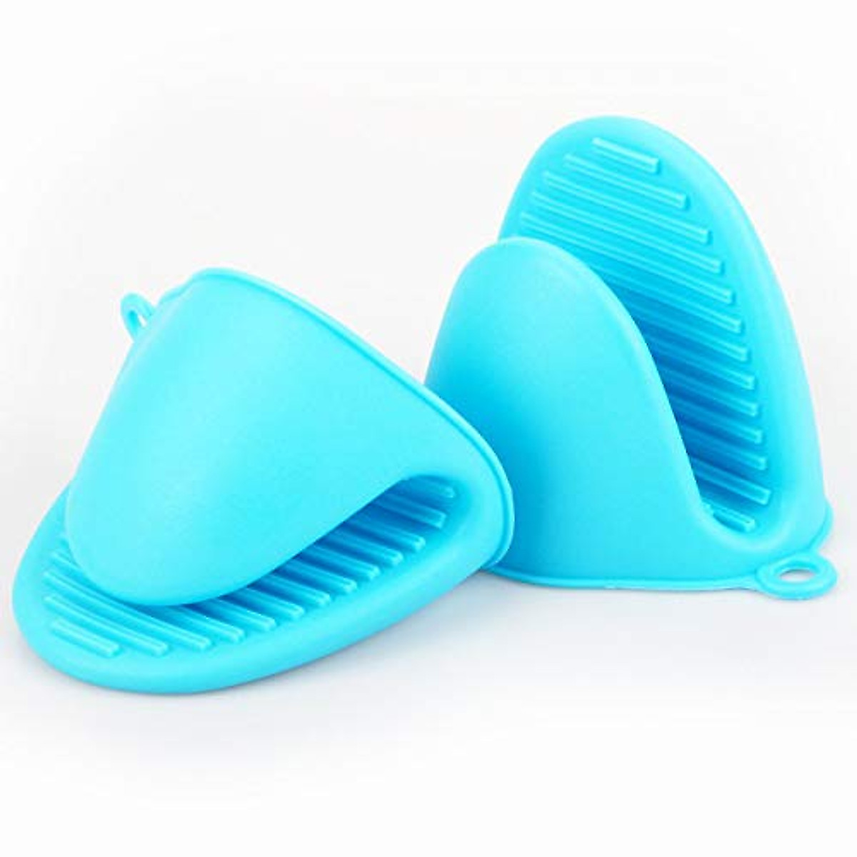 Acronde 2 Pairs Mini Oven Gloves Silicone Heat Resistant Cooking Pinch Mitts Potholder for Kitchen Cooking & Baking (Red and Blue)