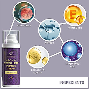 Desert Beauty Neck Firming Cream, Anti Aging Moisturizer for Neck & Décolleté (3.38 oz / 100ml Large Bottle) | Advanced Stem Cell + Collagen Formula For Tightening & Lifting Sagging Skin