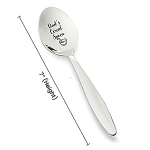 Weefair Gift For Fathers Day Cereal Lover Dad Spoon | Dads Engraved Grandfather Father In Law Birthday Anniversary Christmas Stocking Stuffer Stainless Steel Silverware Size 7 Inch, Silver