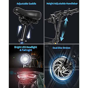 Folding Electric Bike for Adults, 1000W Folding Ebike with 48V 15AH Removable Battery, 20" Commuter Cruiser Bike 30MPH & 50 Mile Step-Thru City Bicycle w/Bag