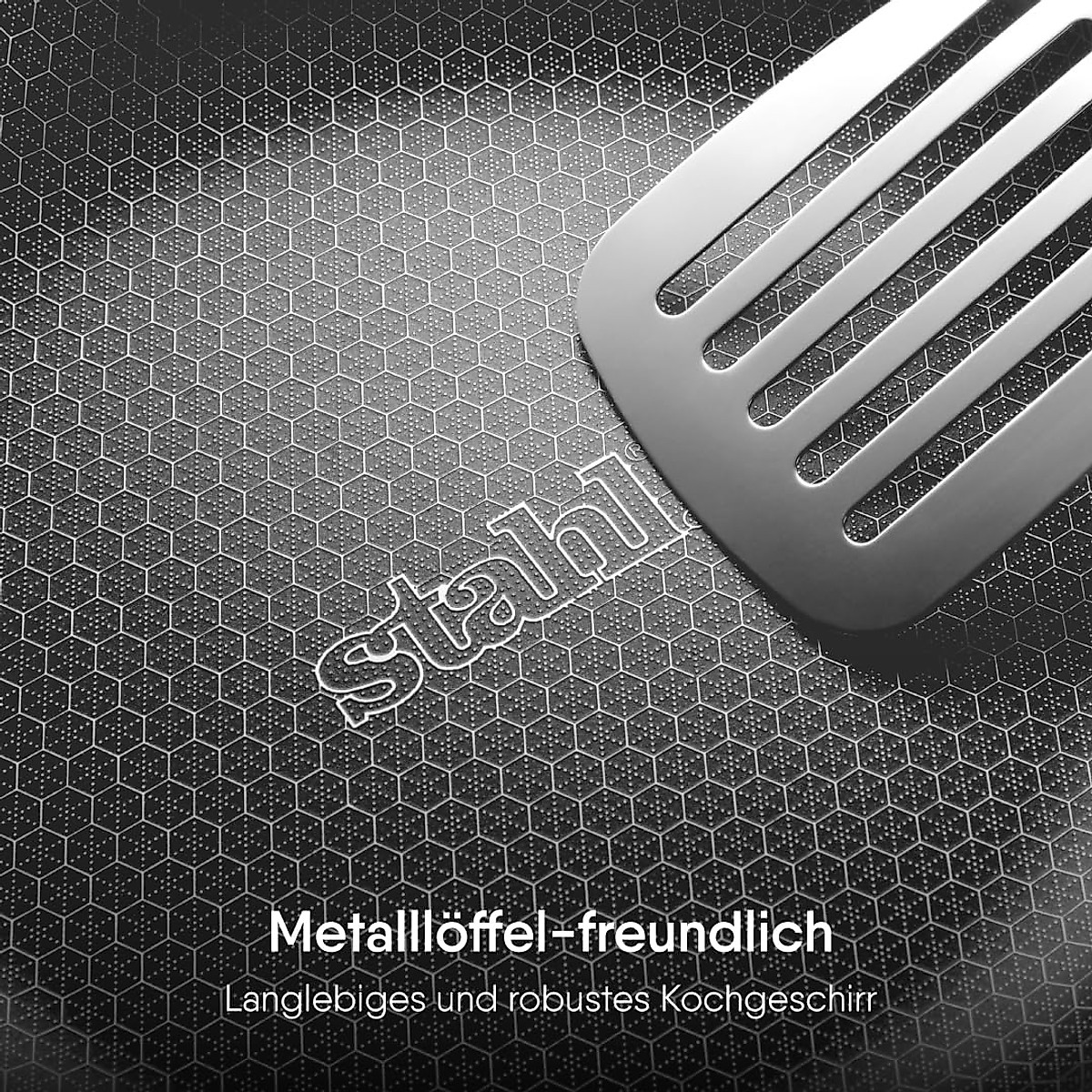 Stahl Triply Non Stick Kadai with Lid | Stainless Steel Kadai with Induction Base | Tri Ply Kadhai Scratch Resistant | Hybrid 6328, Dia 28cm, 4.4L (Serves 8 People)