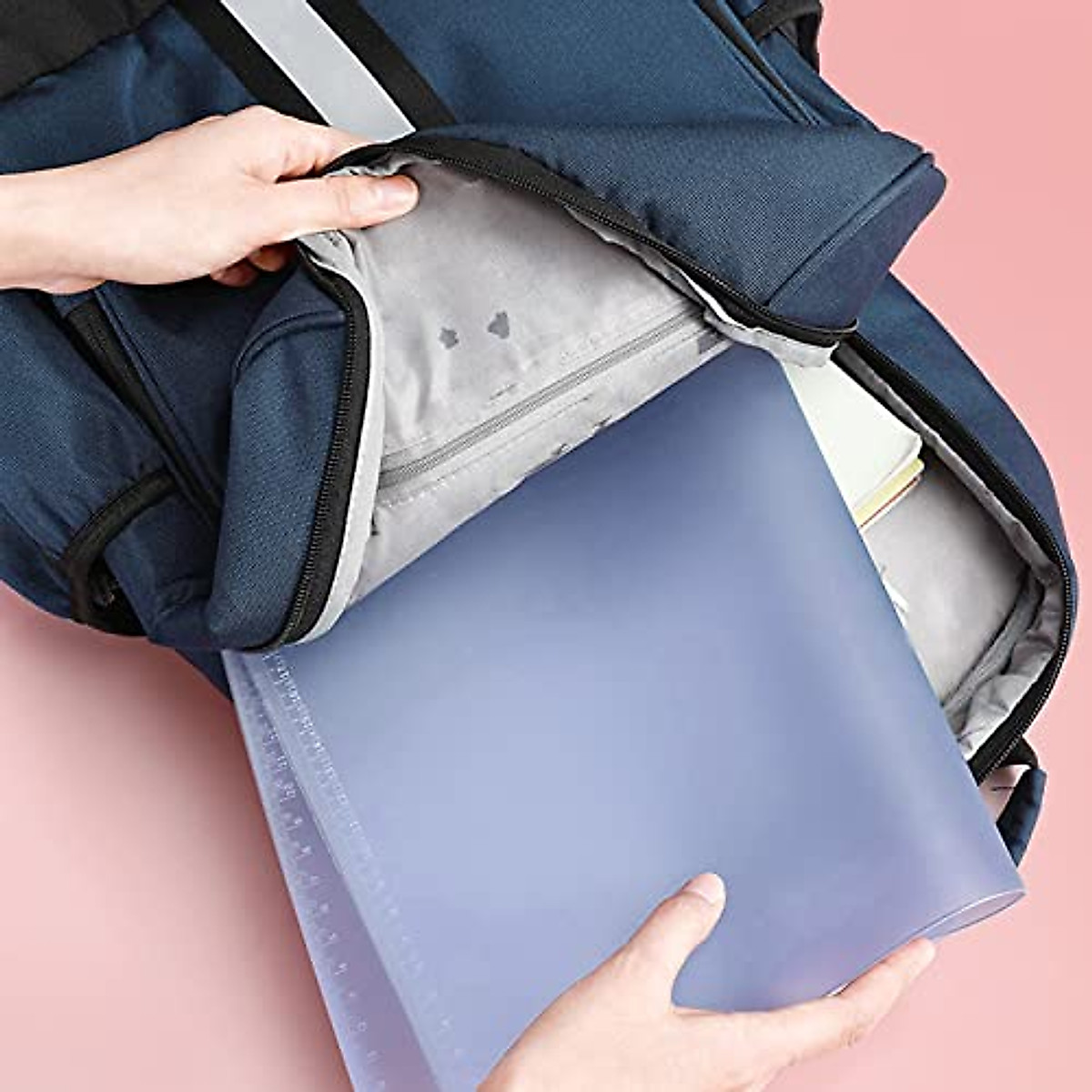 Shanrya Clear Clipboard, Clip Board Plastic Multifunctional Soft for Writing for Drawing(EVA Exam Pad A4-Athens Blue)