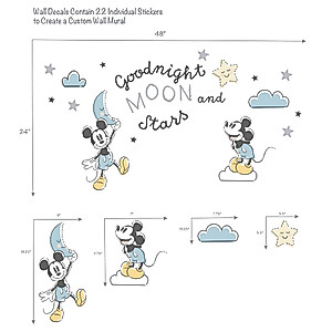 Lambs & Ivy Disney Baby Moonlight Mickey Mouse Blue/Black Wall Decals/Stickers